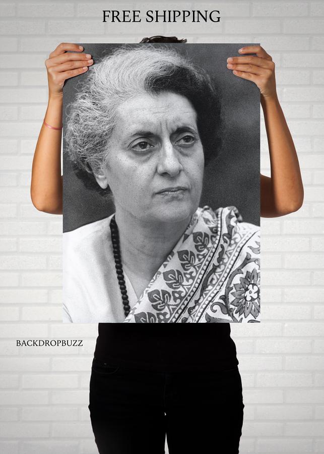 Indira Gandhi Potrait Poster 18 × 28 inches #52395 | DesiClik.com, USA