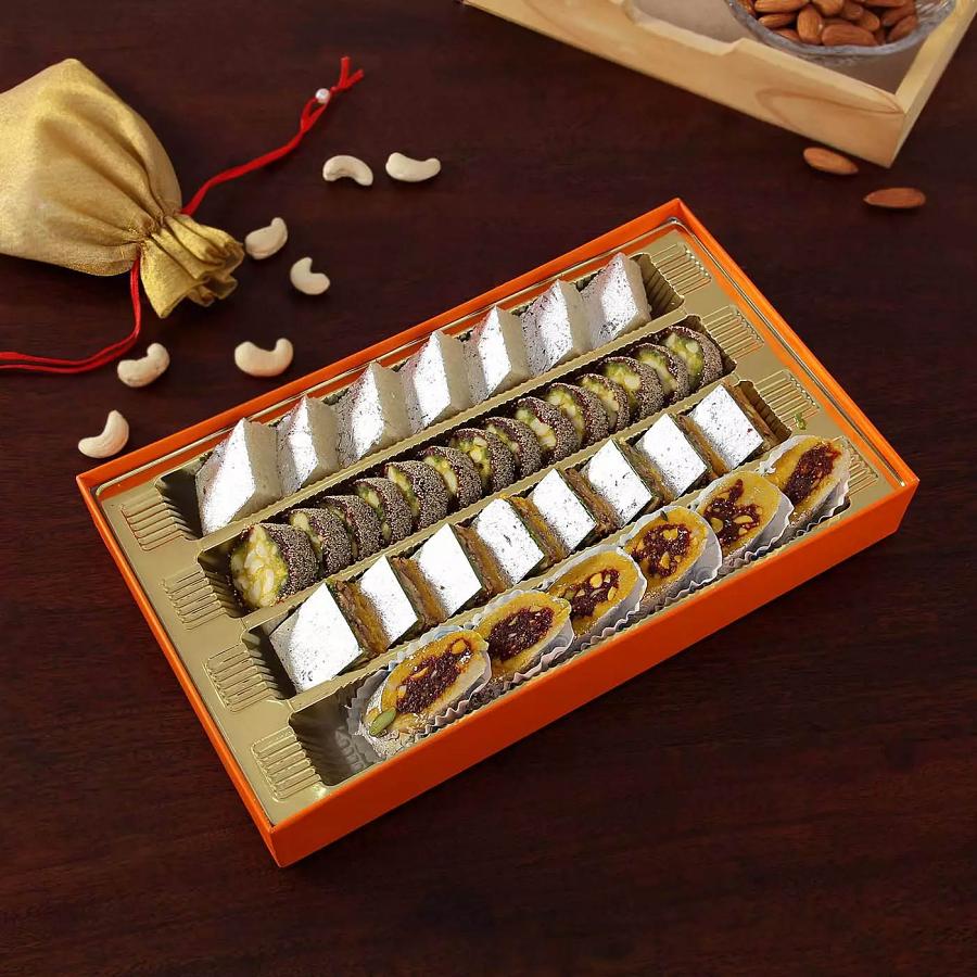 Special Kaju Badam Anjeer Mix Mithai 800g #42344 | DesiClik.com, USA