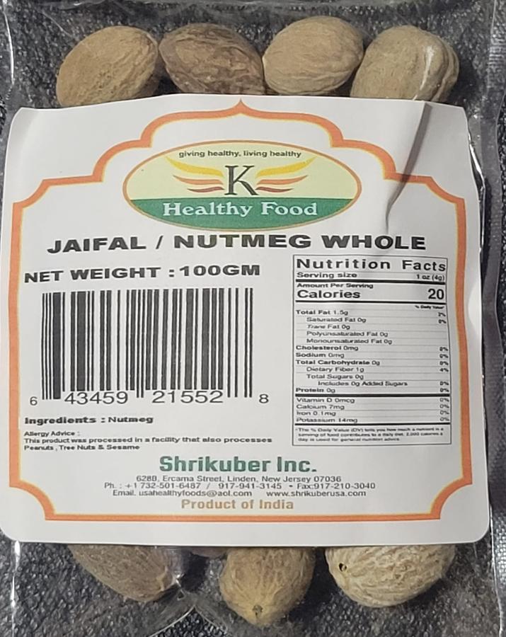 HEALTHY FOODS JAIFAL WHOLE 100GM #52931 | DesiClik.com, USA