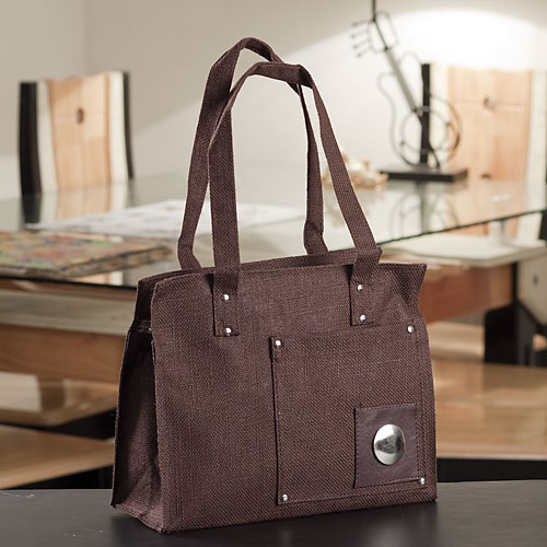 Handmade Coffee Brown Purse / Handbag Of Recycled Jute 01, JUTE TOTE ...