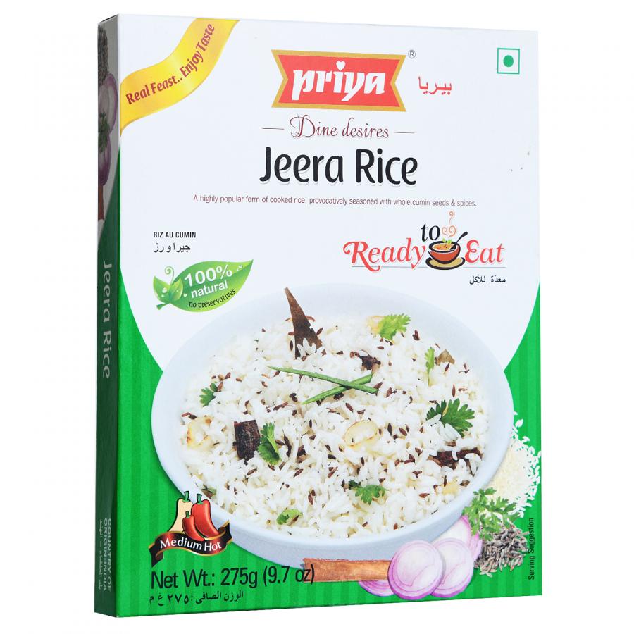 Priya Ready to Eat Jeera Rice - 275g (9.7oz) #42902 | DesiClik.com, USA