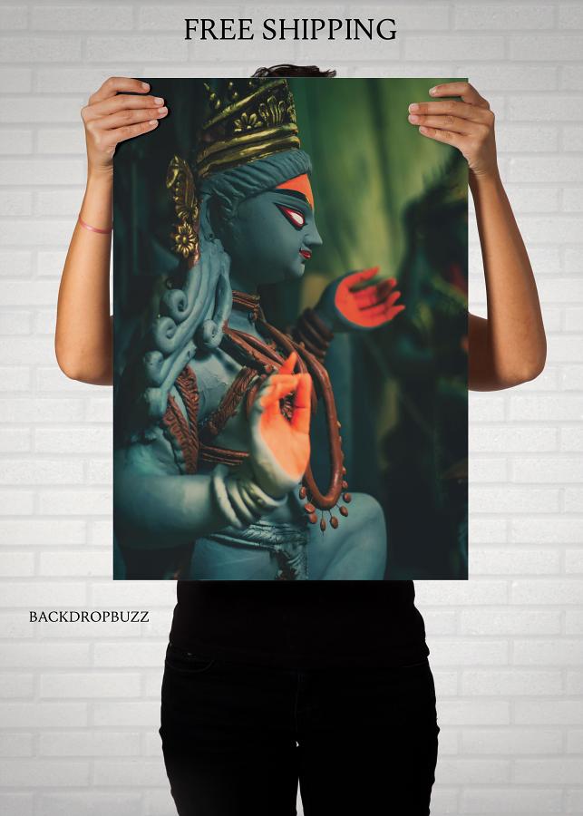 Maa Kaali Statue Potrait Poster 18 × 28 inches #52519 | DesiClik.com, USA