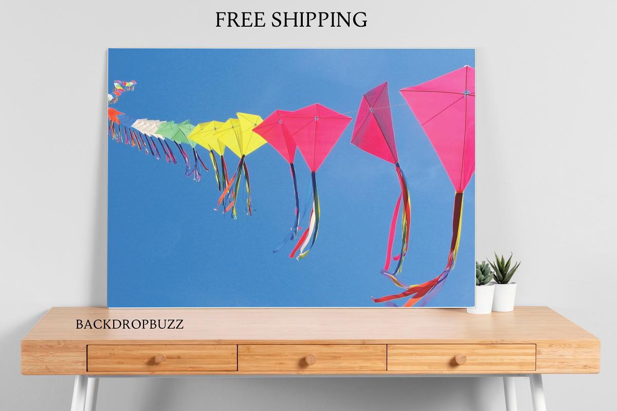 Kites Flying Landscape poster 28 × 18 inches #52444 | DesiClik.com, USA