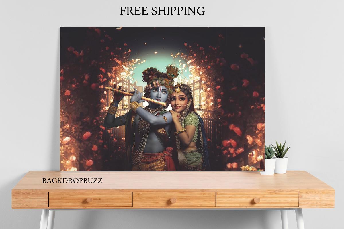 Radhe Krishna Beautiful Landscape poster 28 × 18 inches #52490 ...