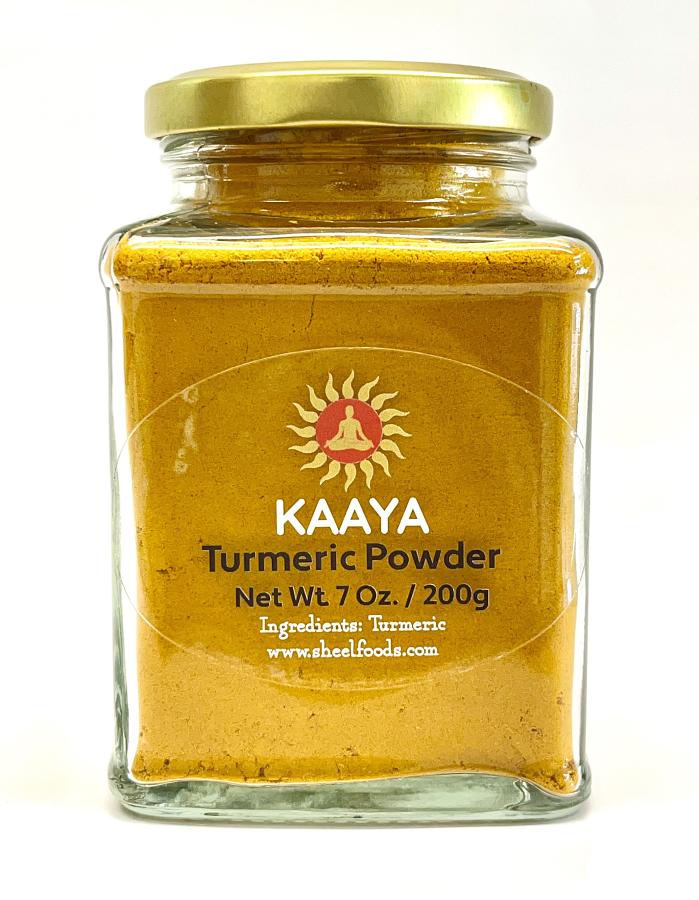KAAYA TURMERIC POWDER - 200g (7 Oz.) Glass Jar #55251 | DesiClik.com, USA