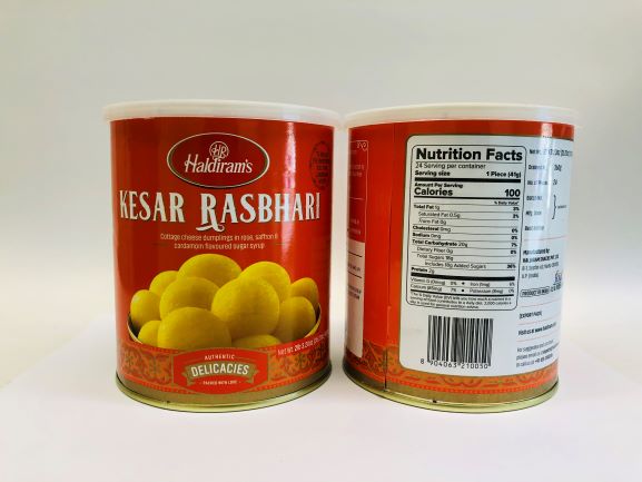 Haldiram's Kesar Rasbhari - 2lbs / 1000g #44545 | DesiClik.com, USA