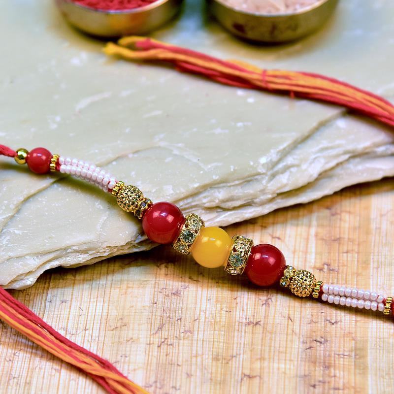 Multicolor Beaded Rakhi - Simple & Elegant Rakhi for Brother #43369 ...