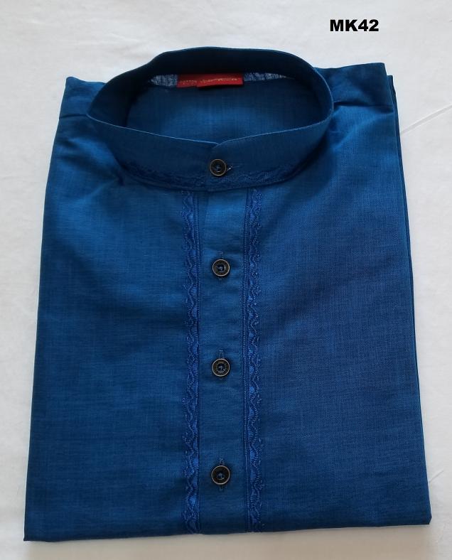 Indian Classic Pure Cotton Ethnic Royal Blue Kurta Tunic for Men #36645 ...