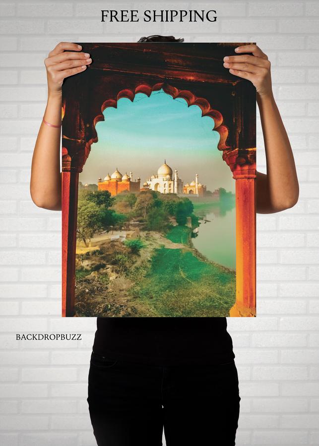 Taj Mahal Wide View Potrait Poster 18 × 28 inches #52487 | DesiClik.com ...