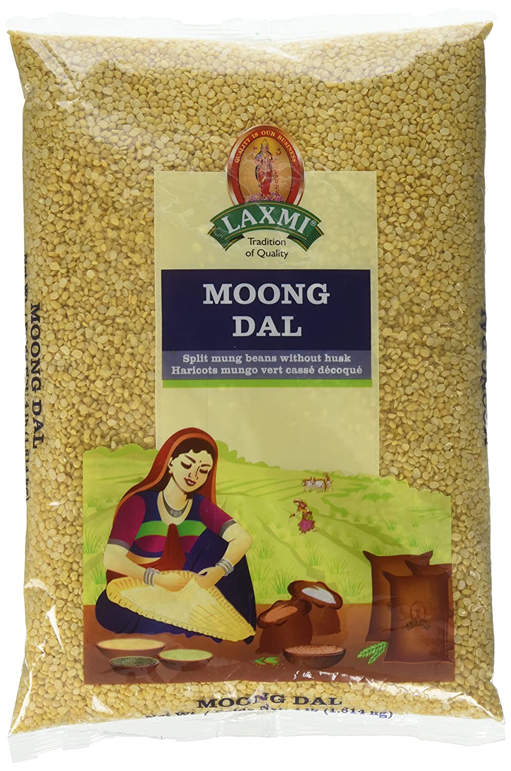 Laxmi Moong Dal / Split Mung Beans 4lb (3 Pack) #40936 | DesiClik.com, USA