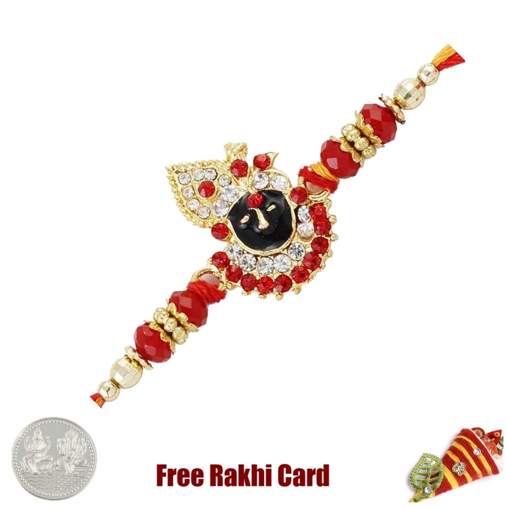 Krishna Face Rakhi With Free Silver Coin, RAKHI GIFTS TO USA #25192 ...