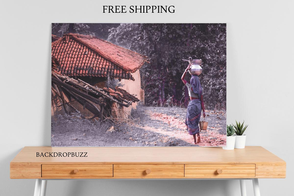 Indian Village House Landscape poster 28 × 18 inches #52120 | DesiClik ...