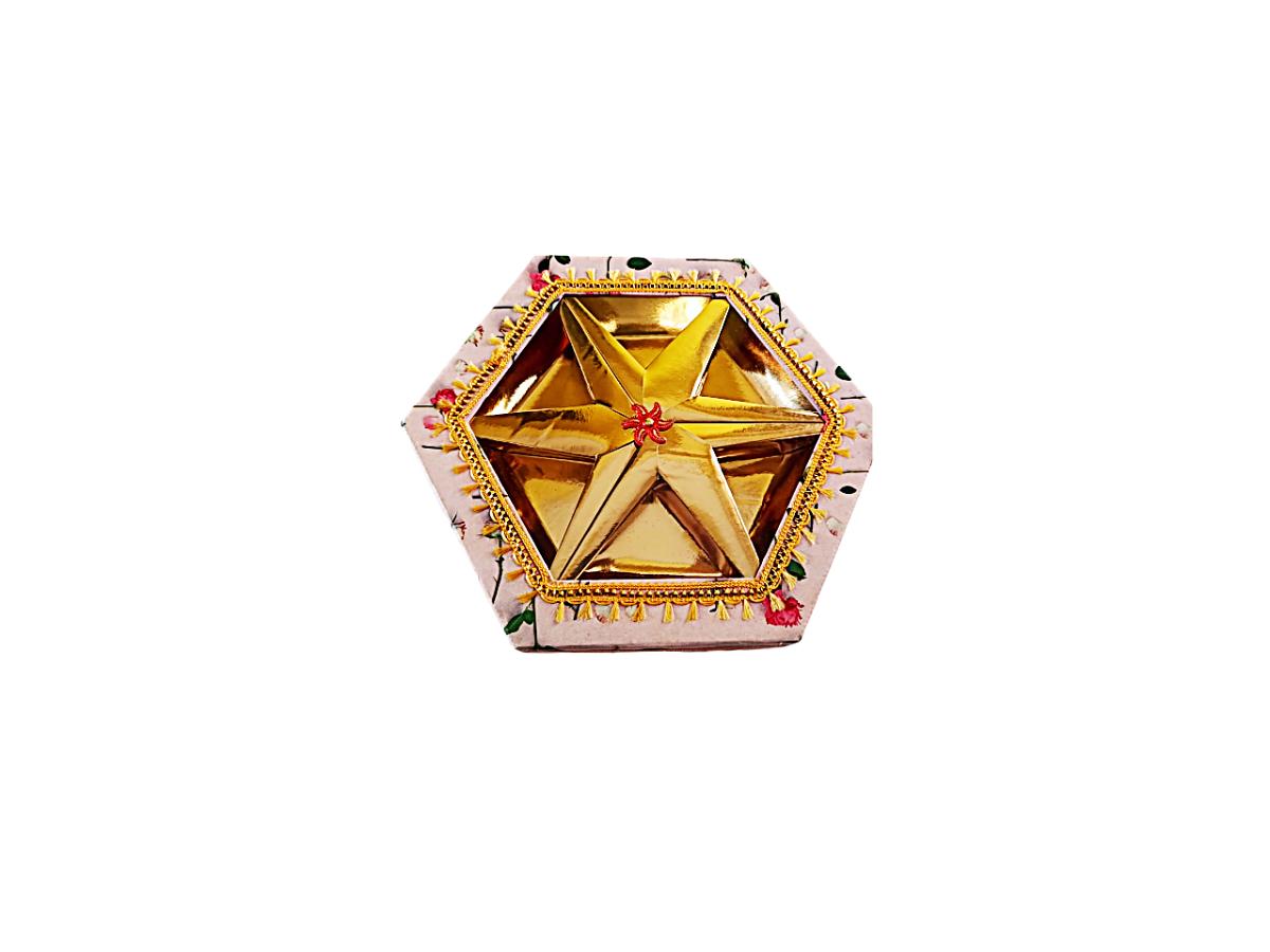 Decorative Empty Dry Fruit Boxes in Hexagon Shape - 6 Compartment ...