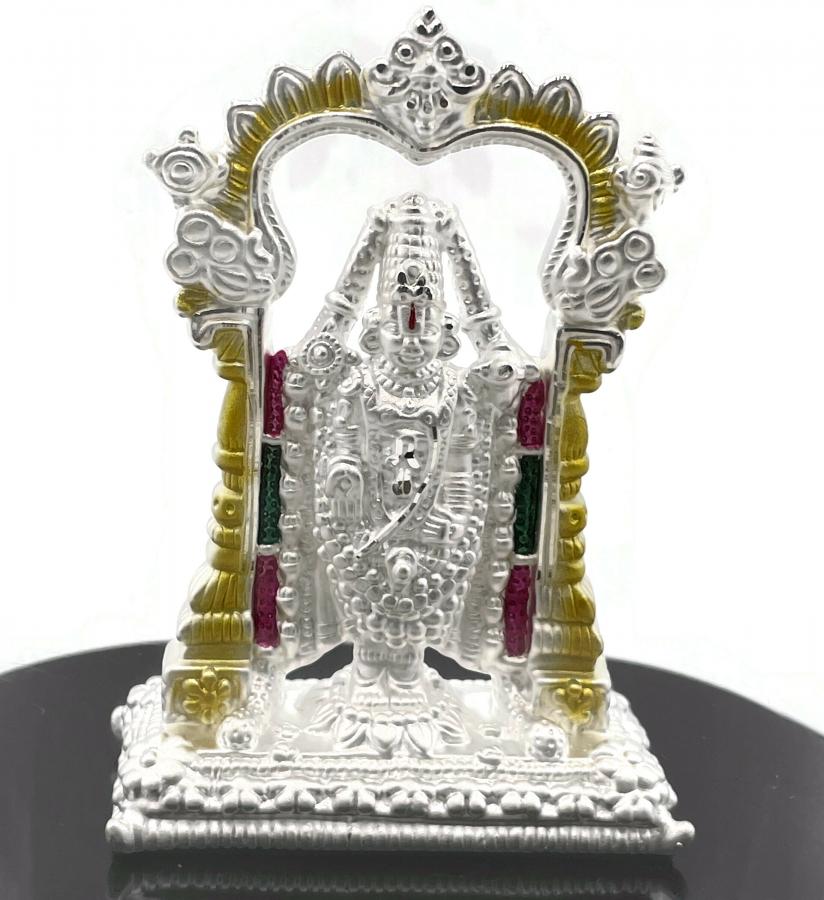 Carved Design 999 Pure Silver Balaji / VENKATESHWARA Idol #35748 ...