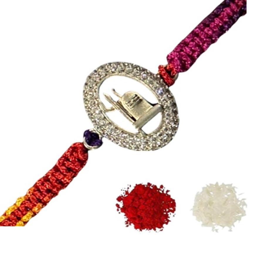 925 Sterling Silver Shiva Rakhi #10 #55048 | DesiClik.com, USA