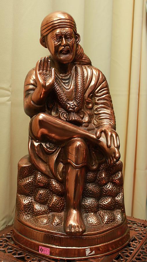 Artistic Black Metal Large Sai Baba Statue w/ Base 20" Tall #37786 ...