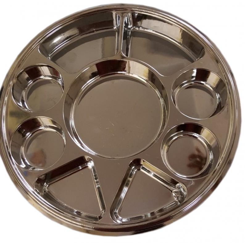 Stainless Steel 9 Round Compartment Disposable Plastic Plates 100Pcs ...