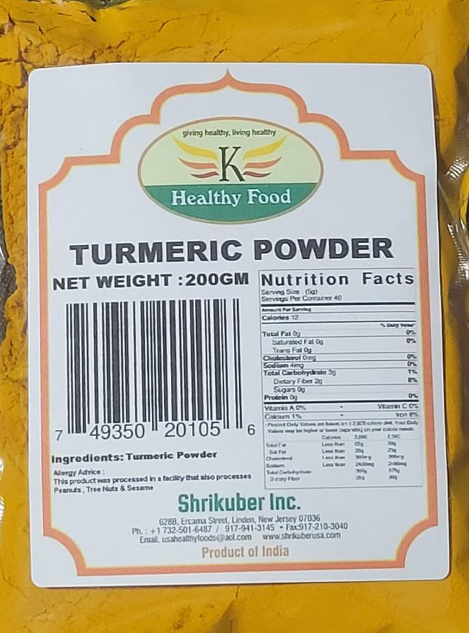 Healthy Foods Turmeric Powder (Haldi Powder) 200GM #52870 | DesiClik ...