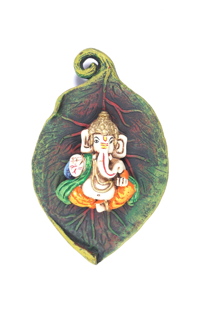 CUTE LEAF GANESHA WALLHANGING #56685 | DesiClik.com, USA
