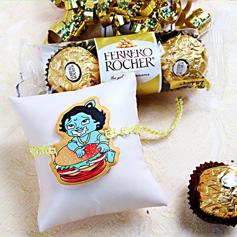 Kids Cartoon Rakhi w/ 3 Pcs Ferrero Rocher In Gift Box #34247 ...