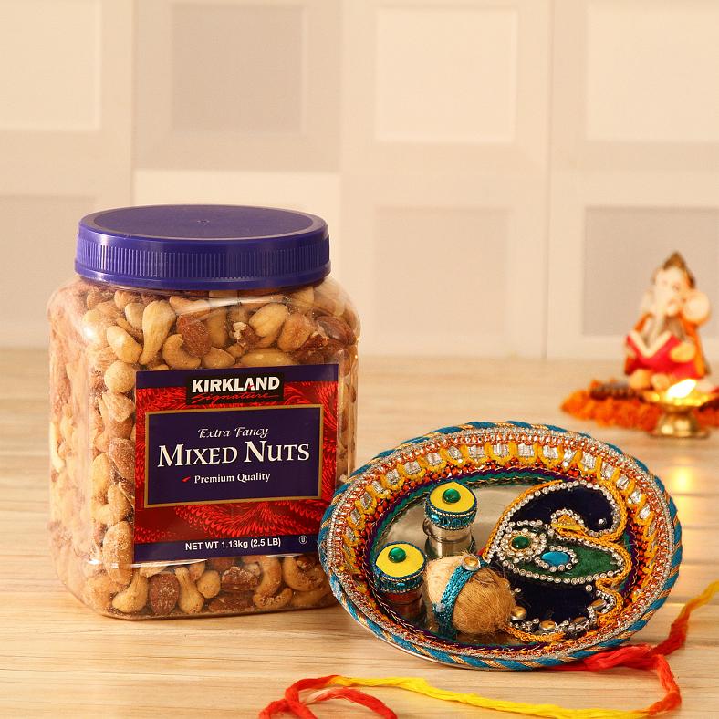Mixed Nuts w/ Decorative Tikka Thali for Bhaidooj #29138 | DesiClik.com ...