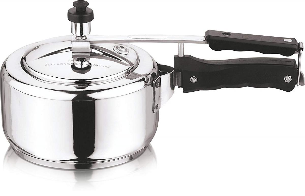 Vinod 2L Stainless Steel Inner Lid Sandwich Bottom Pressure Cooker, 2 ...