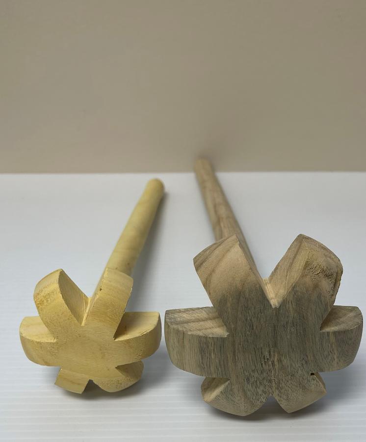 Wooden Whisk Beater - Milk / Curd Hand Mixer, Indian Wooden Mathani - 2 ...