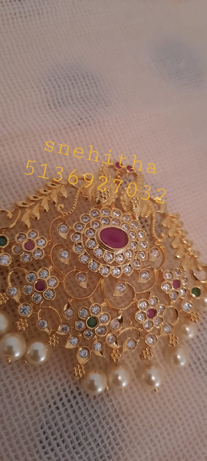 Traditional One Gram Indian Diya Pendant #44089 | DesiClik.com, USA