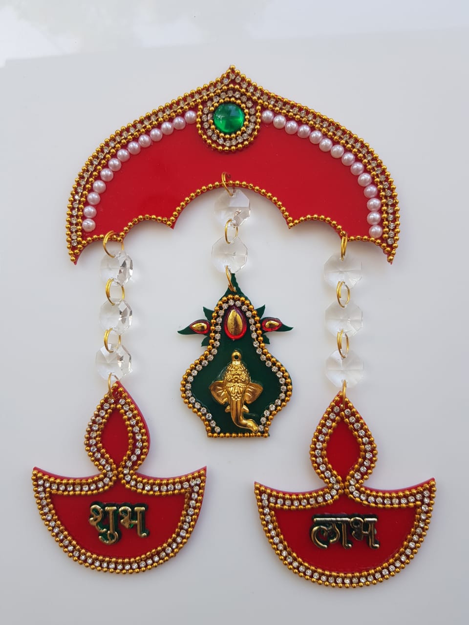 Wall Hanging Diwali Decor Ganesh w/ Diya Design #44248 | DesiClik.com, USA