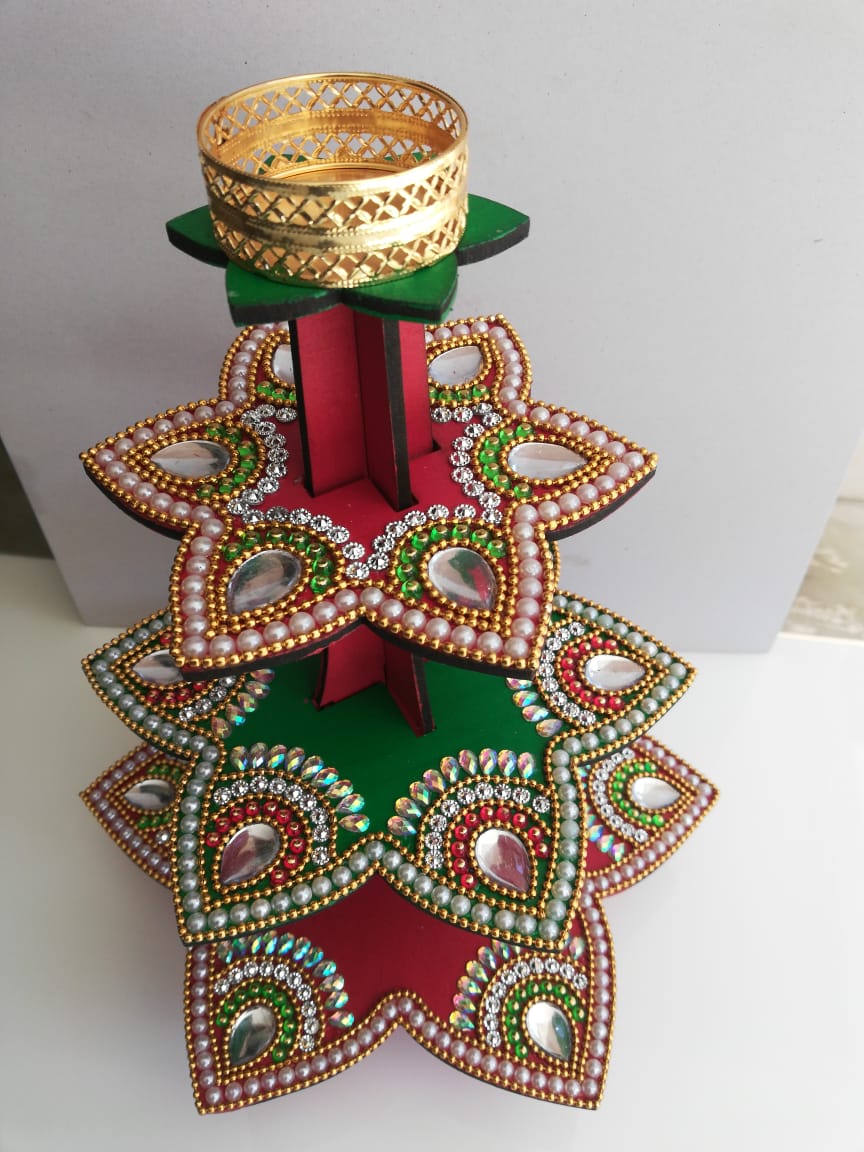 Flower design diya holder #44254 | DesiClik.com, USA