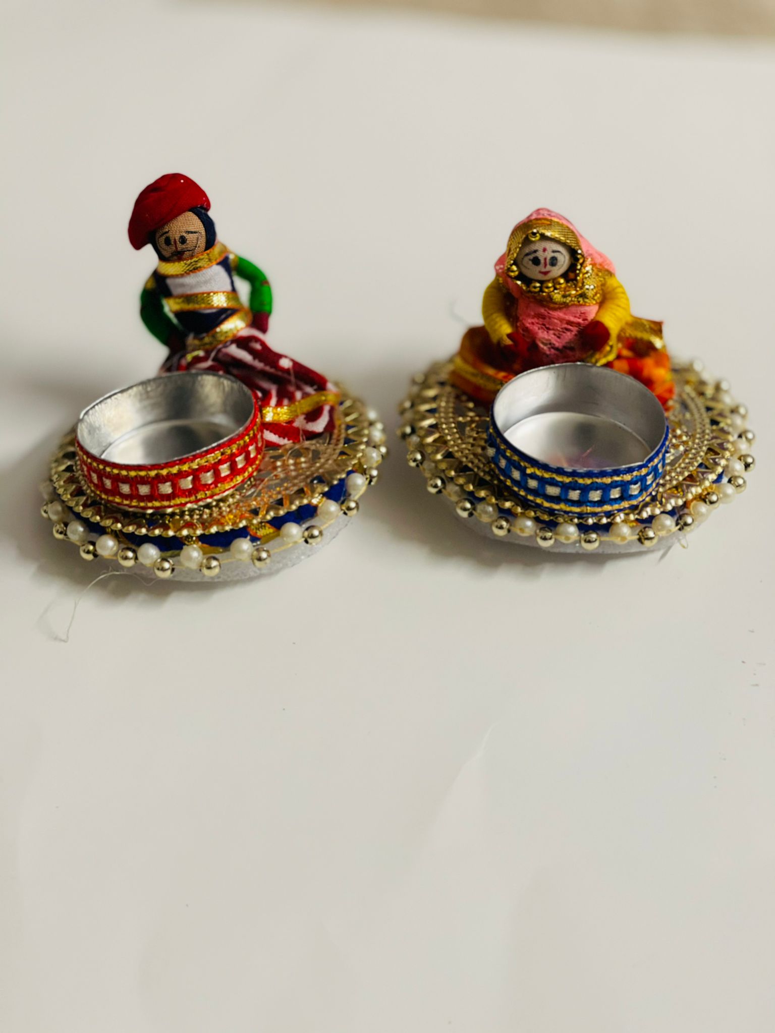 Floating Puppets Diya Holder Pair #44806 | DesiClik.com, USA