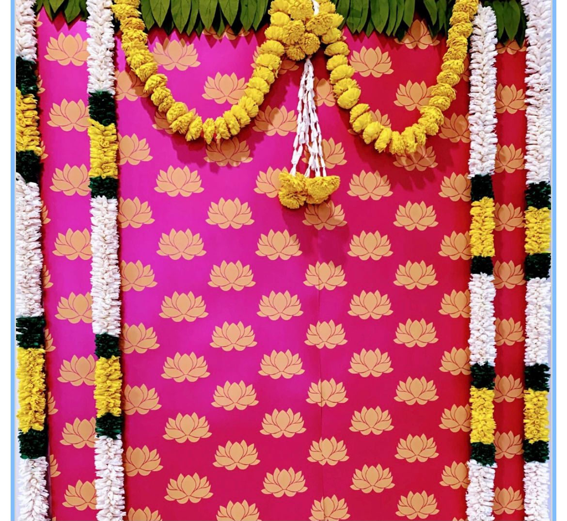 Back drop cloth gold Lotus design paint&flower select in options ...