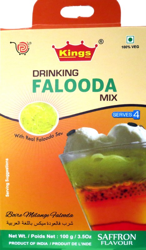 King's Falooda Mix - Saffron Flavor 100 gms #50842 | DesiClik.com, USA