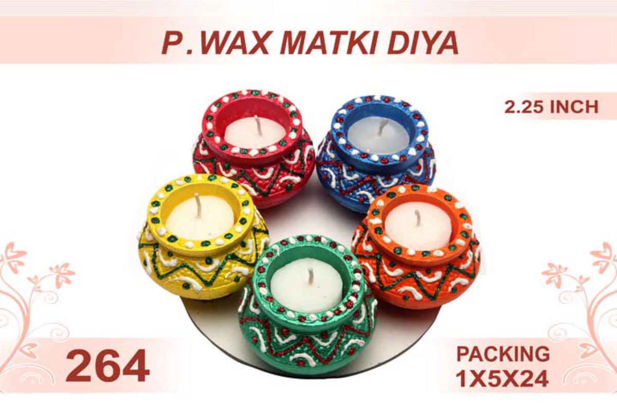 P. Wax Matki Diya 5pc 2.25inch #264 #56455 | Buy Diwali Clay Diya Online