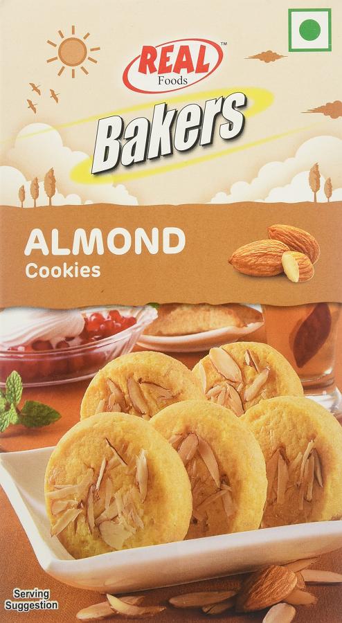 Real Foods, Bakers Almond Cookies, 200 Grams(gm) #58193 | DesiClik.com, USA