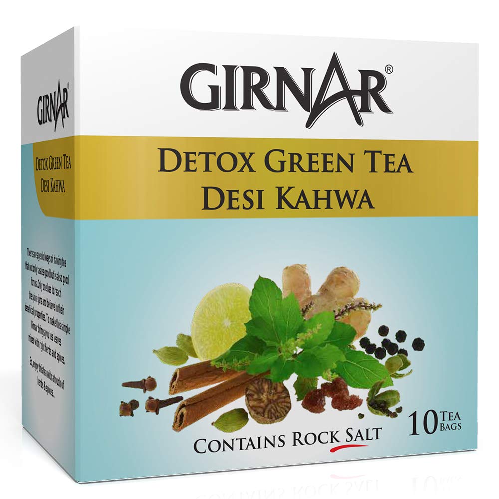 Girnar Detox Green Tea, 10 Sachet Pack #49046 | DesiClik.com, USA