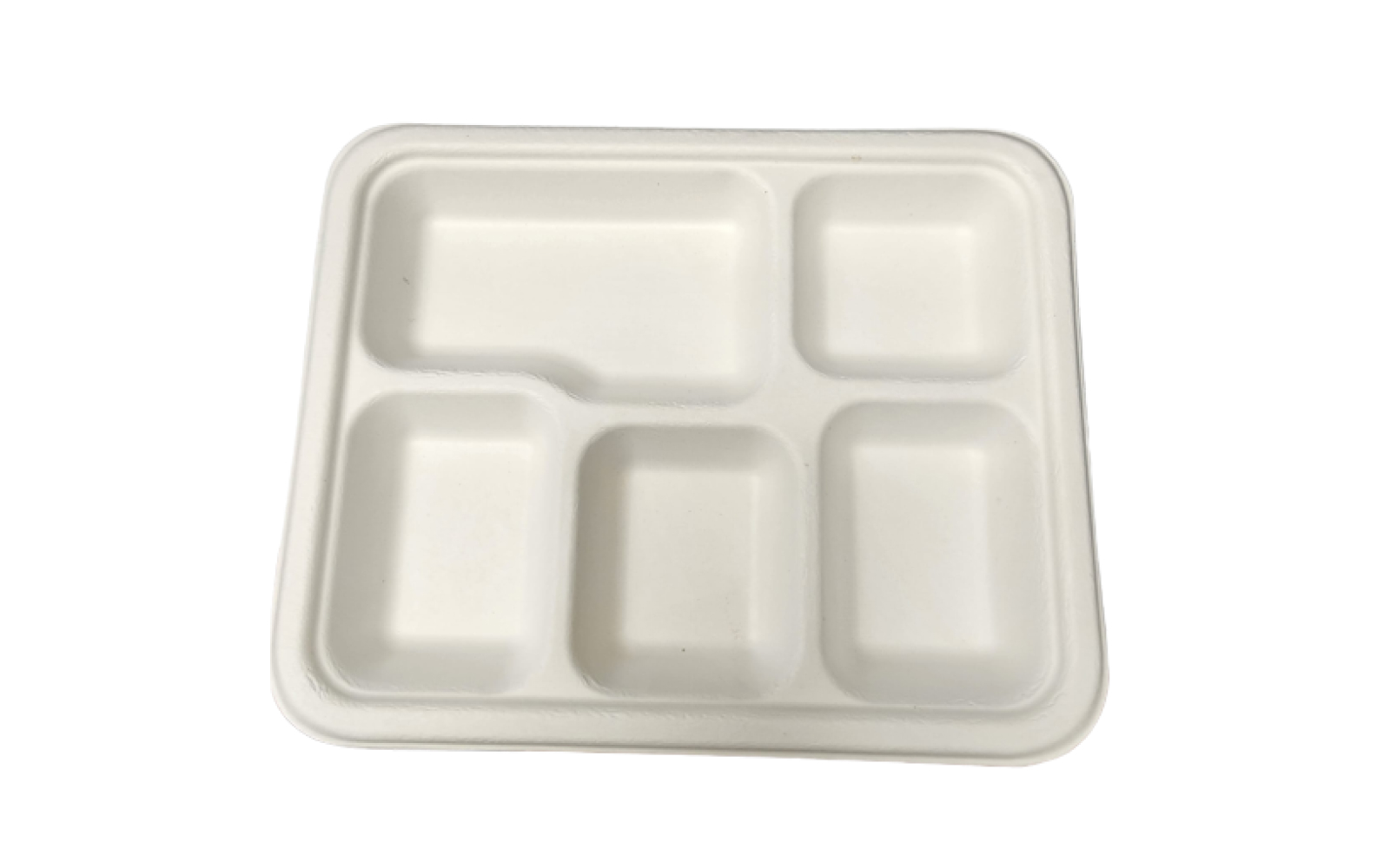 Biodegradable 5-Compartment Plates / Thali / Meal Lunch Dinner Tray ...
