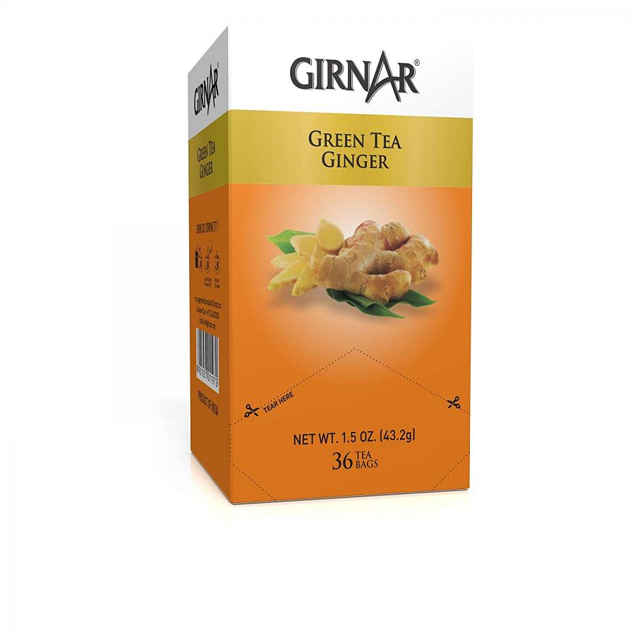 Girnar Green Tea w/ Ginger (36 Tea Bags) #41252 | DesiClik.com, USA