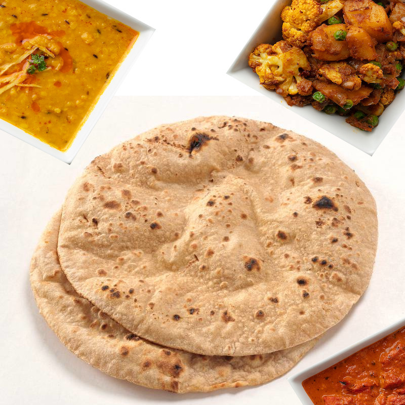 Fresh Home Style 25 Pcs Chapati / Roti with 3 Pack Ready to Eat Curry ...