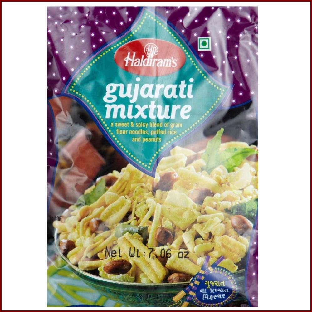 Haldiram Gujrati Mix 200 grams, Indian Namkeen & Snacks #22886 ...