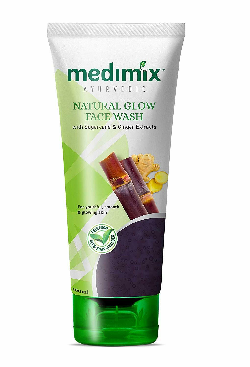 Medimix Natural Glow Face Wash w/ Sugarcane & Ginger Extracts, 150Ml ...