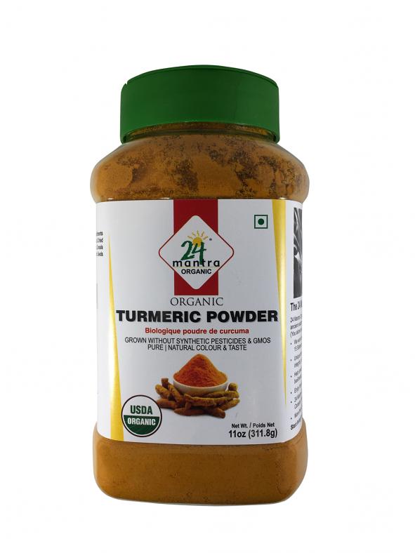 24 Mantra Organic Turmeric Powder (Bottle) 11 Oz #33481 | DesiClik.com, USA