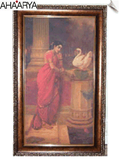 Ravi Varma - Hamsa Damayanthi Painting (Unframed - Reprint), HOME DéCOR ...