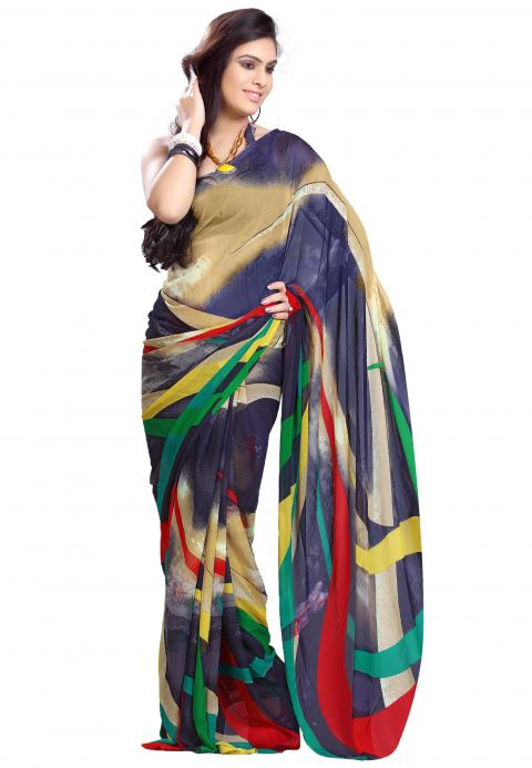 Designer Multicolor Stylish Printed Saree, WOMEN CLOTHING #21170 ...