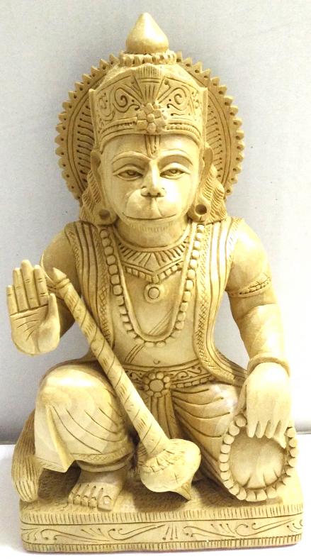 Small Wooden Hanuman Statue #22012 | DesiClik.com, USA