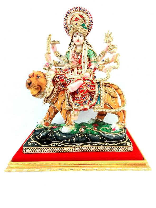 Durga Maa Murthi, Handcrafted Idol 16x12x8 (SIZE) #23318 | DesiClik.com ...