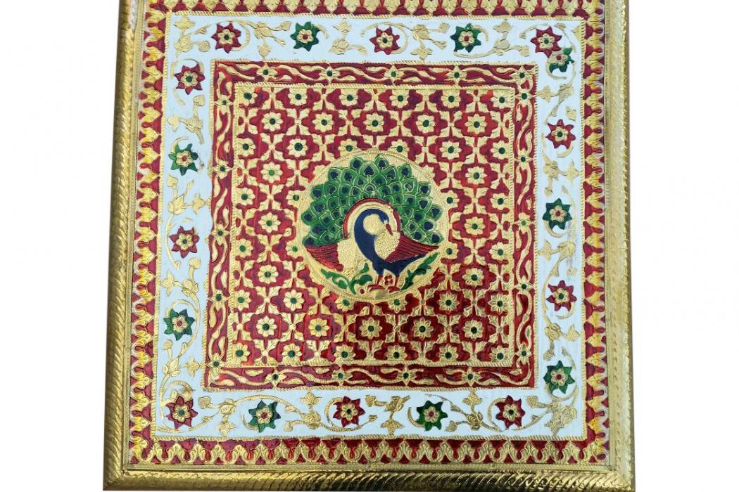 Handmade Meenakari Bajoth / Chowki in Traditional Pattern, PUJA ROOM ...