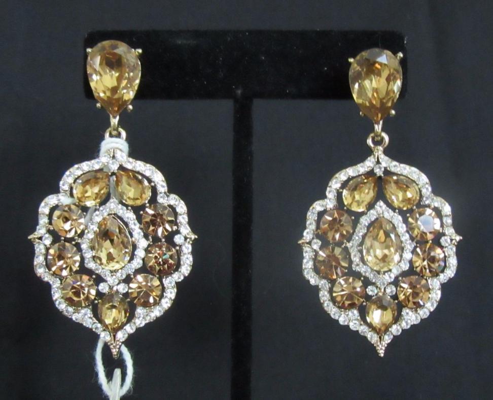 Earrings 7329 Golden mughal CZ Golden Stones Earrings, Earrings ...