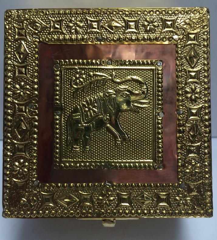 Traditional Design Gold Carved Box (4" * 4"), JEWELRY BOX #25494 | Buy ...