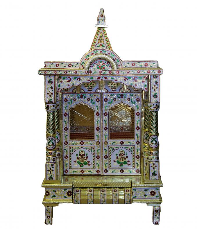 Meena Work Traditional Design Mandir (Altar) for Home 18" X 24" | Pooja ...